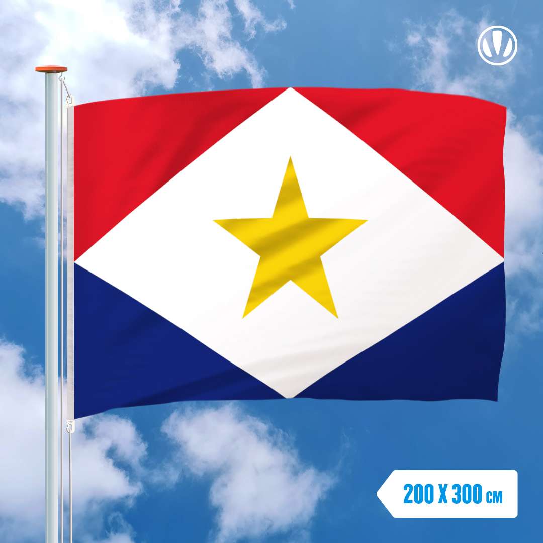 Grote mastvlag Saba 200x300cm | Vlaggenclub