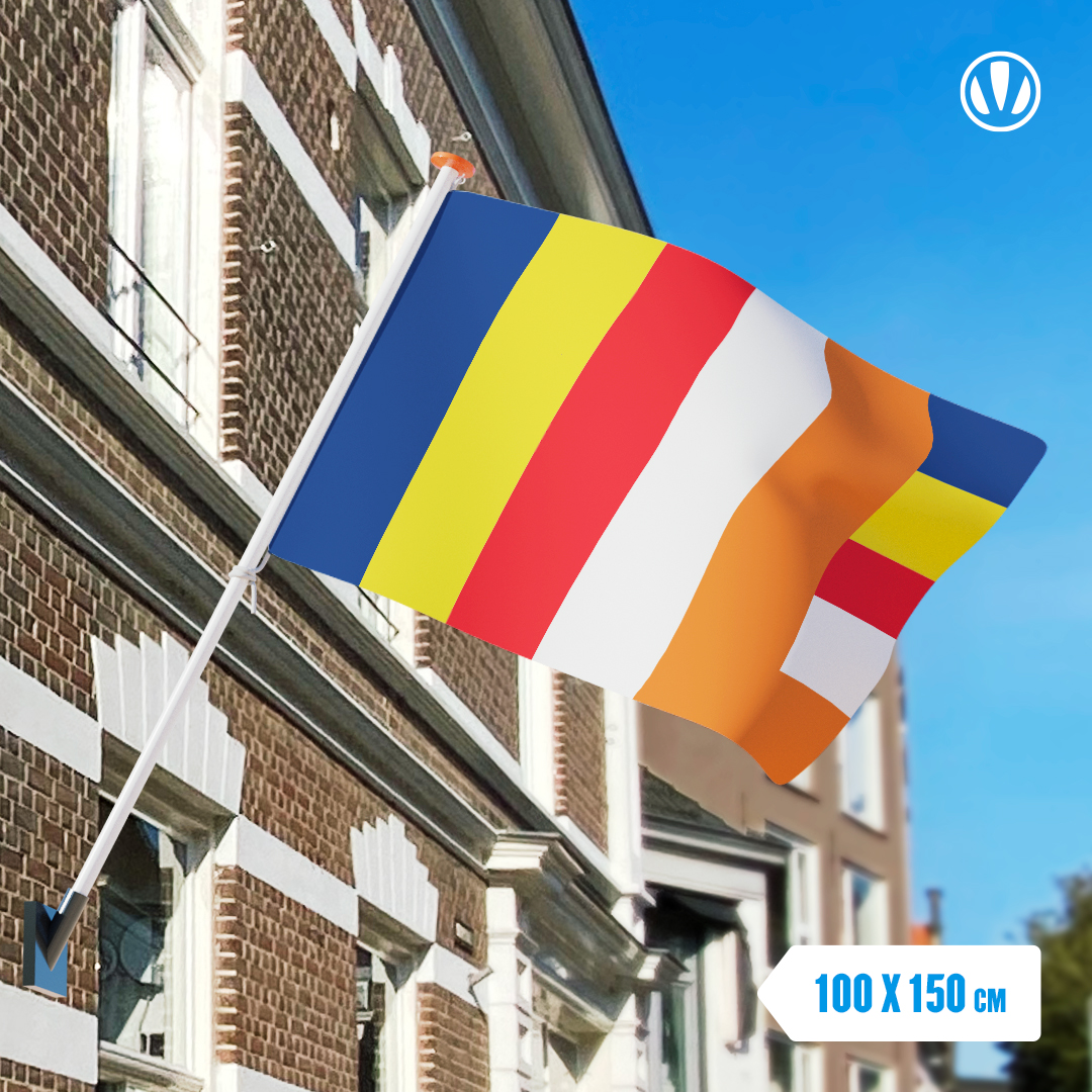 Vlag Boeddhisme 100x150cm | Vlaggenclub