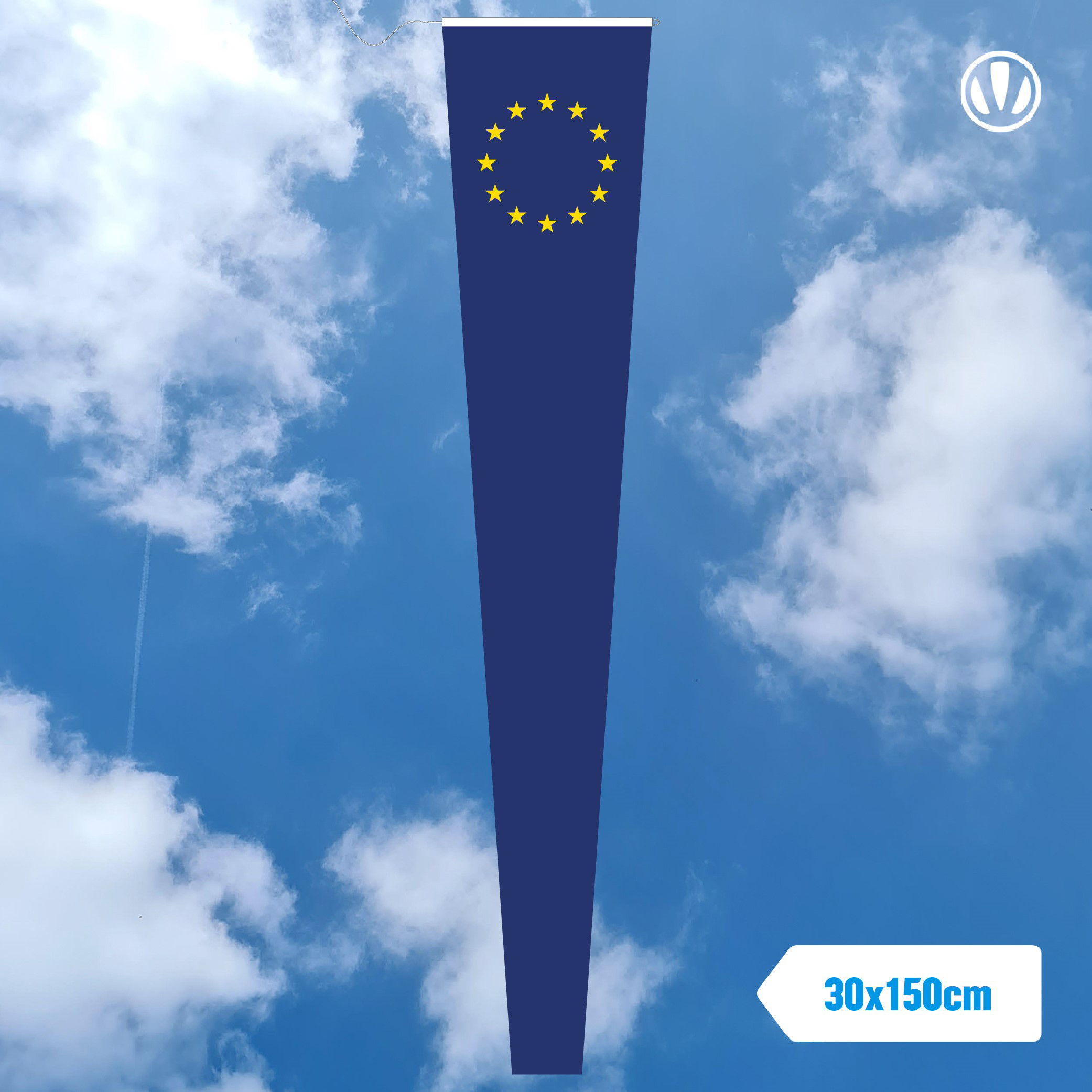 Wimpel Europese Unie 30x150cm taps kopen bij Vlaggenclub!