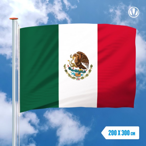 Vlaggen Mexico | Mexicaanse vlag 200x300cm voordelig kopen bij Vlaggenclub!