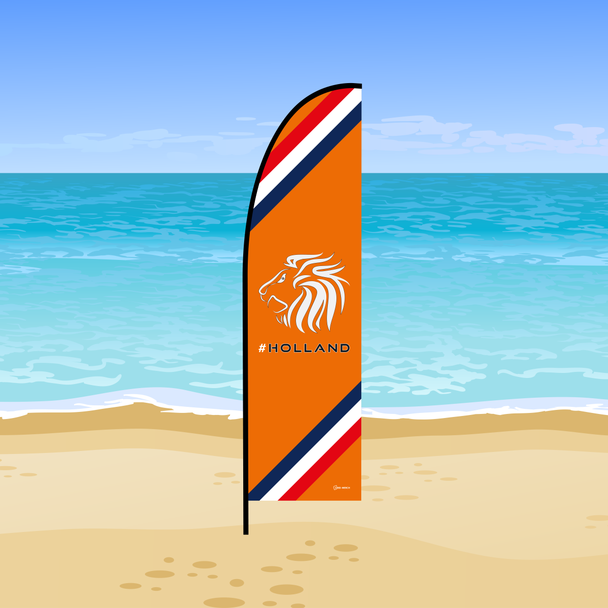 Beachvlag Leeuw Holland 250 cm hoog