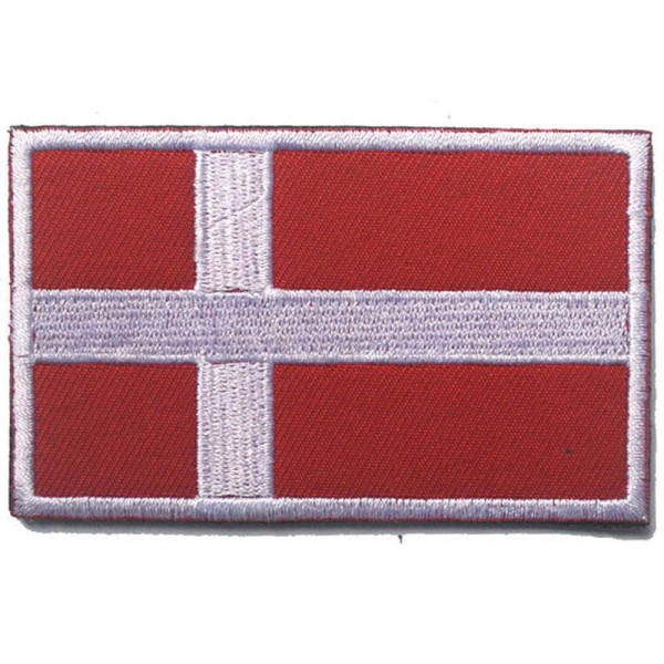 Deense vlag patch voor op kleding voordelig kopen bij Vlaggenclub!