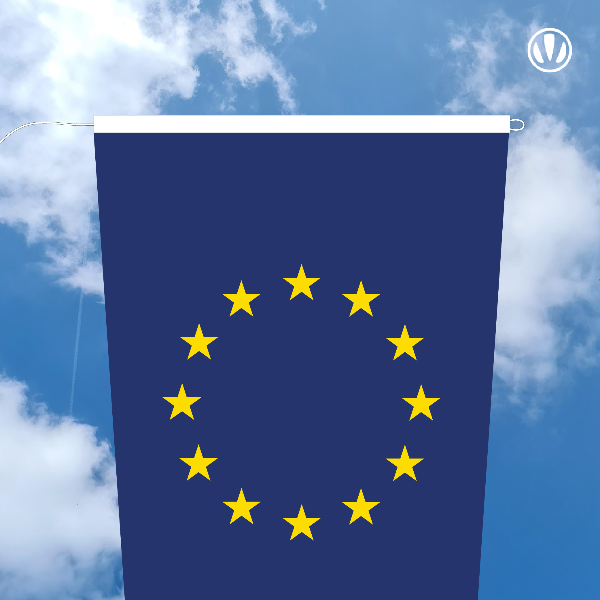 Wimpel Europese Unie 30x150cm taps kopen bij Vlaggenclub!