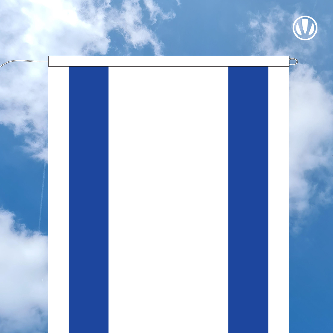 Wimpel Israel 25x300cm met koord en lusje