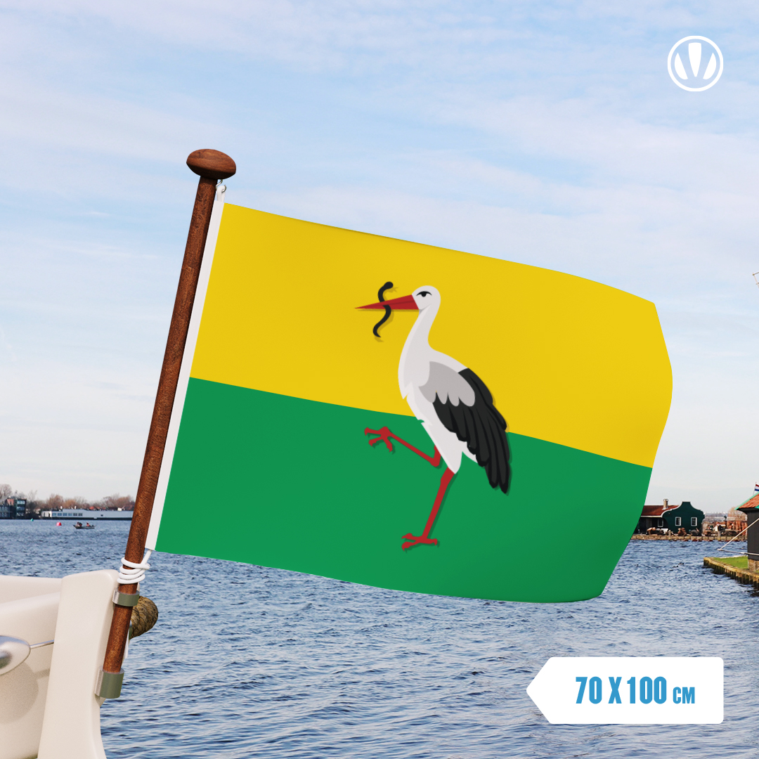 Vlag Den Haag met Ooievaar 70x100cm | Vlaggenclub