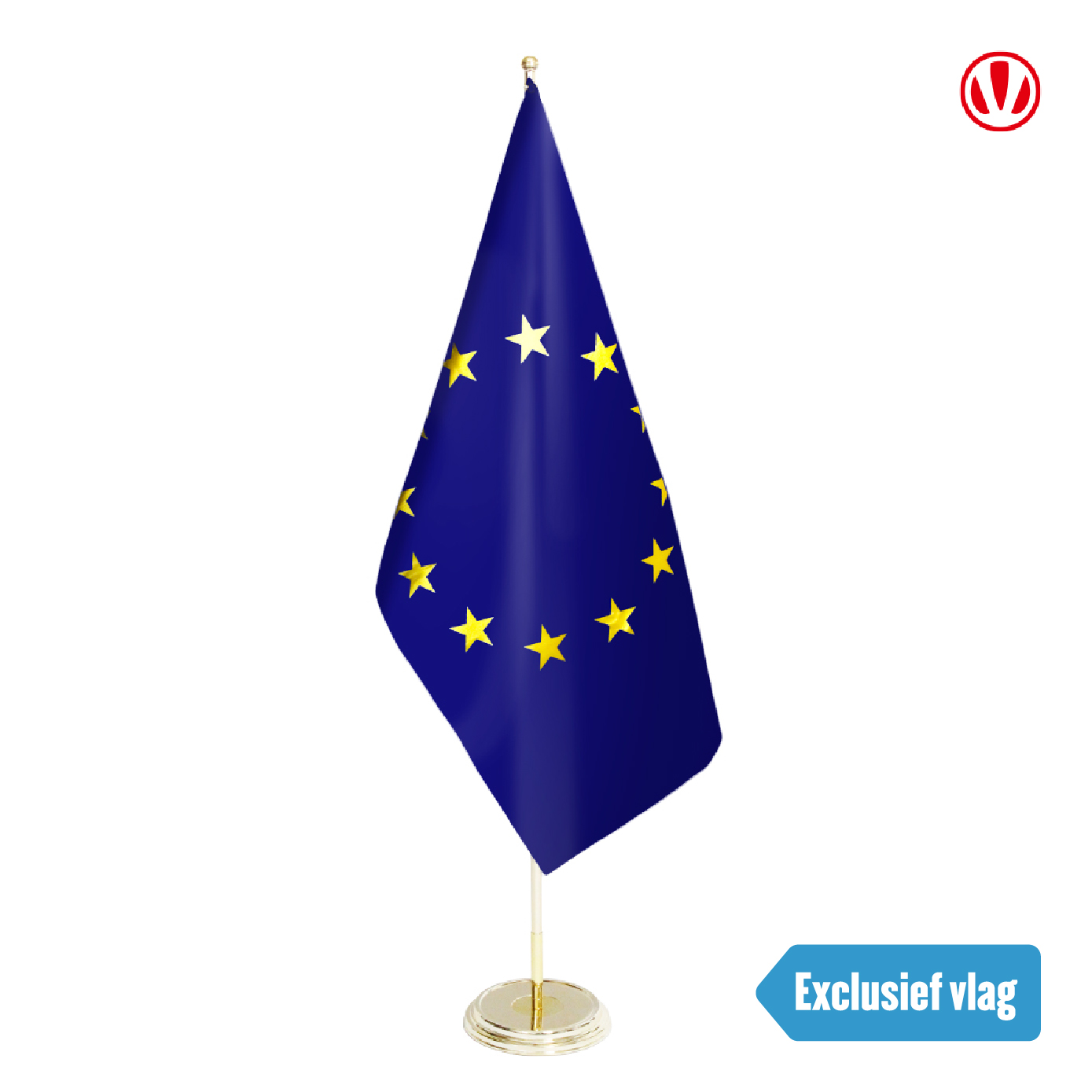 Luxe vlag standaard Goud voordelig bestellen bij Vlaggenclub!