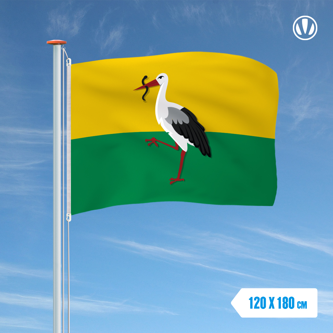 Haagse vlag met Ooievaar 120x180cm | Alleen bij de Vlaggenclub!