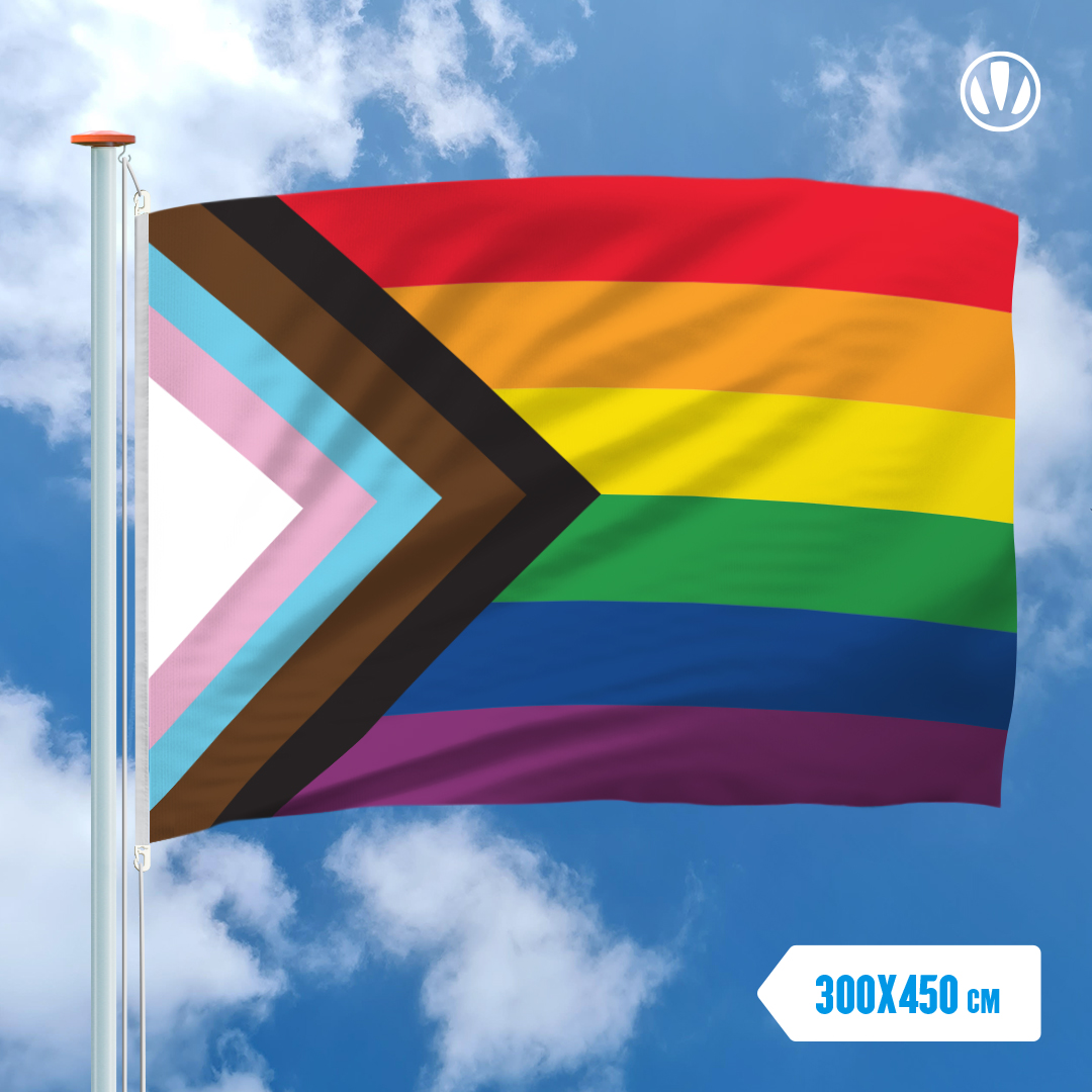 Pride vlag - Progress vlag 300x450cm voordelig kopen bij Vlaggenclub!