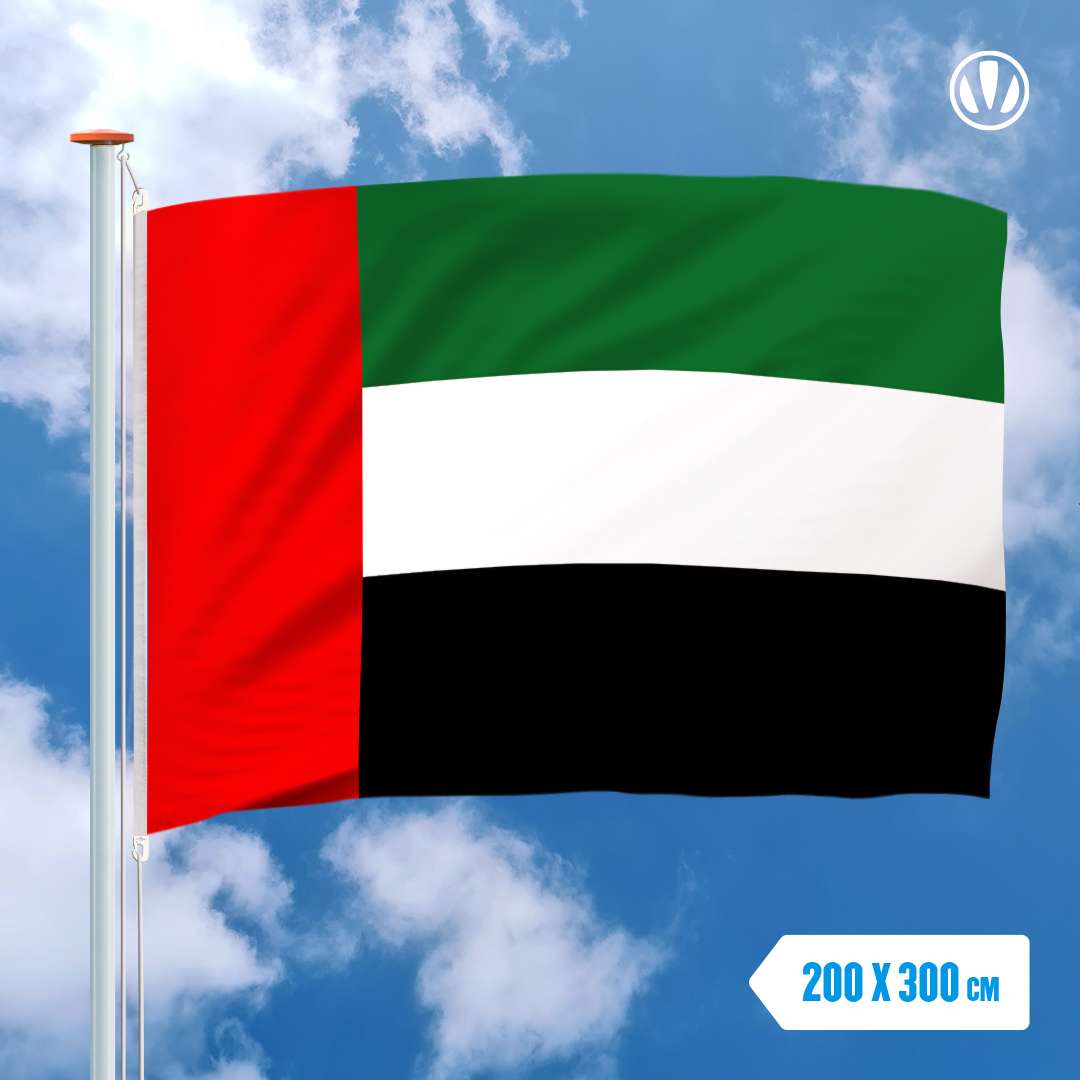 Grote mastvlag Verenigde Arabische Emiraten 200x300cm | Vlaggenclub
