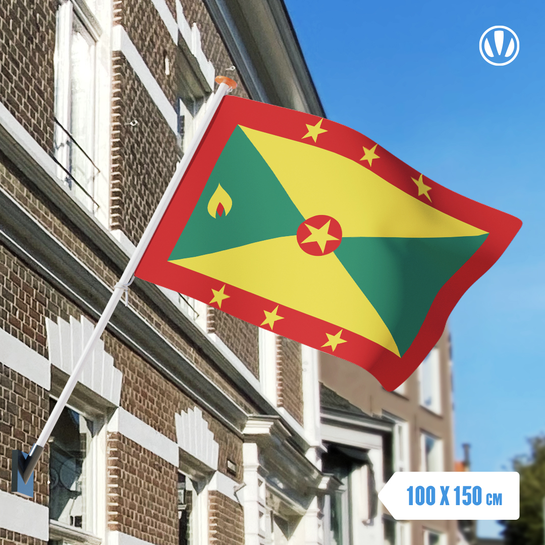 Vlag Grenada 100x150cm - Glanspoly | Vlaggenclub