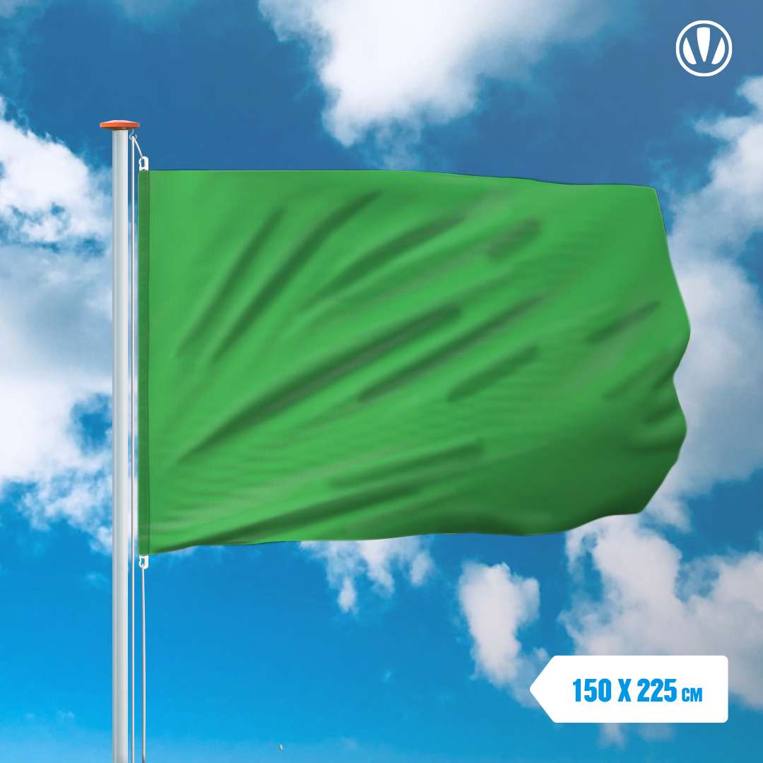 Bestel hier voordelig een bewerkbare groene vlag van Vlaggenclub!