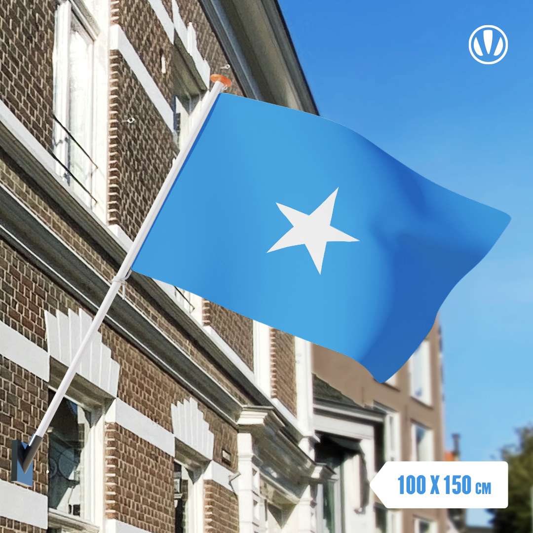 Vlag Somalie 100x150cm - Glanspoly | Vlaggenclub