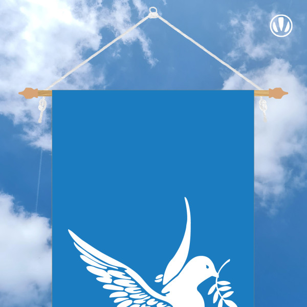 Vredes wimpel 25x300cm met stokje