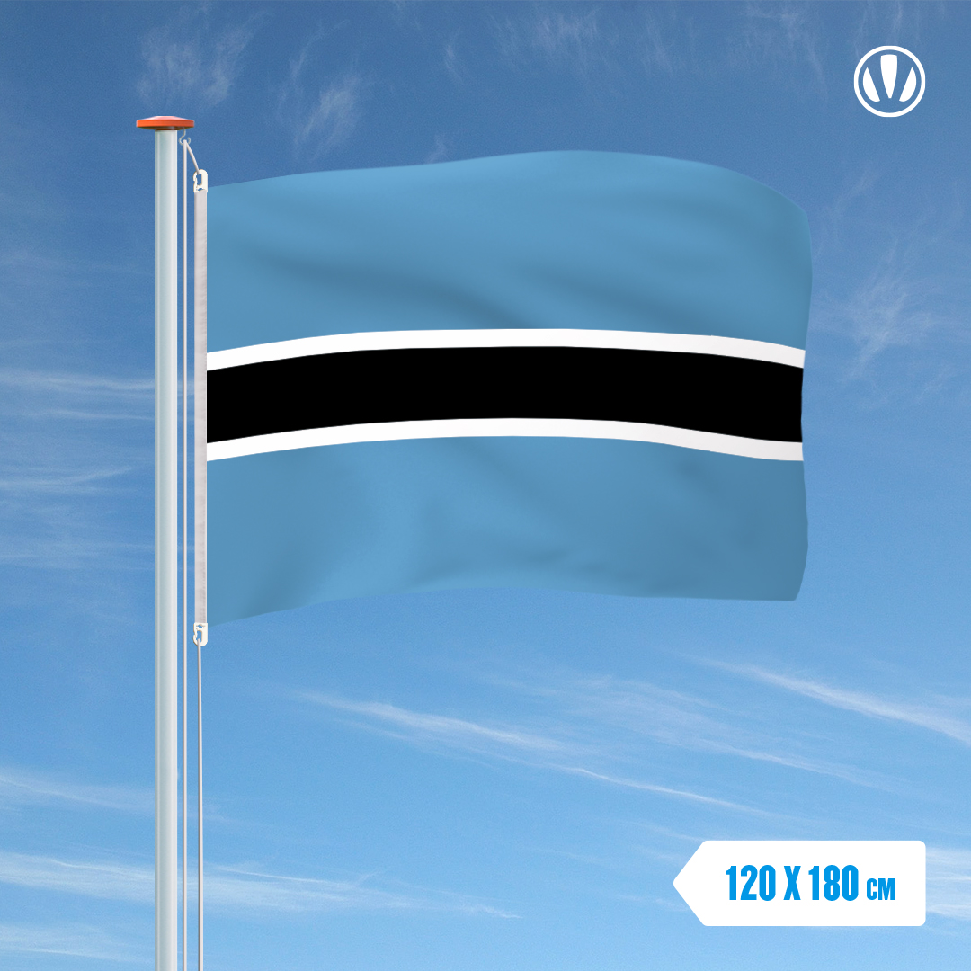 Vlag Botswana 120x180cm | Alleen bij de Vlaggenclub!