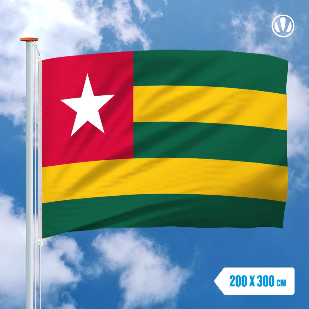 Grote mastvlag Togo 200x300cm | Vlaggenclub