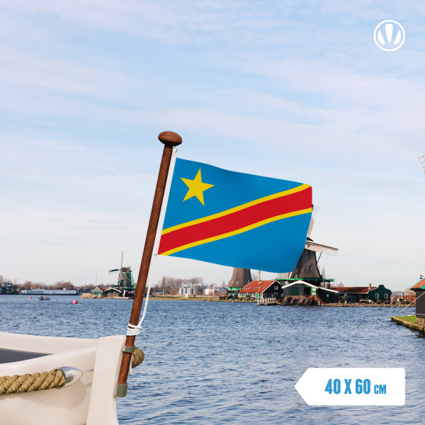 Vlag Congo Kinshasa 40x60cm | Vlaggenclub