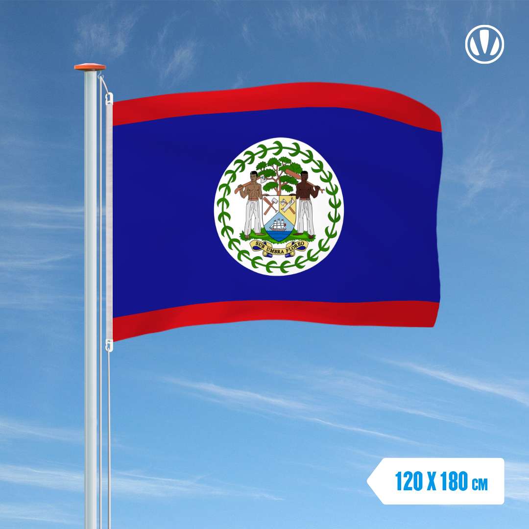 Vlag Belize 120x180cm | Alleen bij de Vlaggenclub!