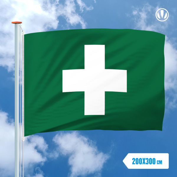 Grote EHBO mastvlag 200x300cm | Vlaggenclub