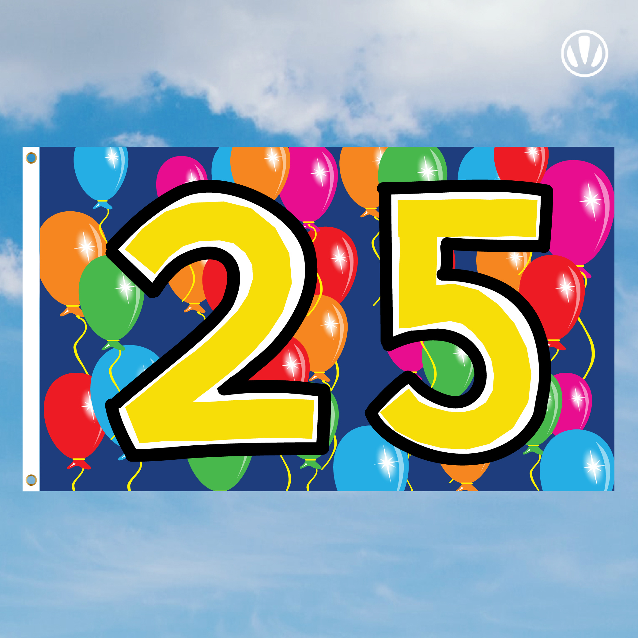 Verjaardags vlag 25 jaar bestellen